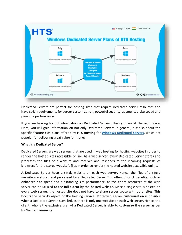 PPT - Windows Dedicated Server Plans of HTS Hosting PowerPoint ...
