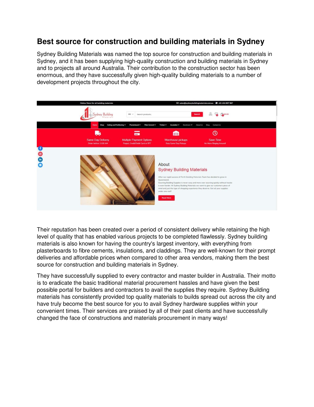 PPT - Best source for construction and building materials in Sydney ...