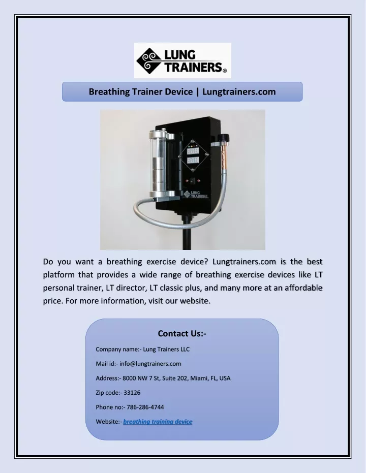 PPT - Breathing Training Device | Lungtrainers.com PowerPoint ...
