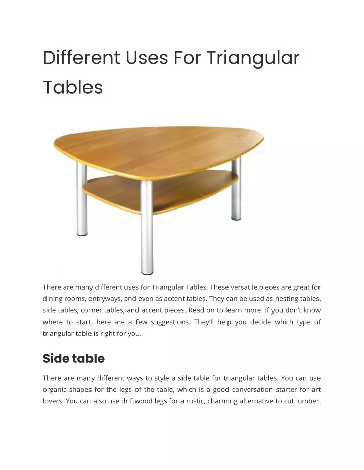 PPT - Different Uses For Triangular Tables PowerPoint Presentation ...