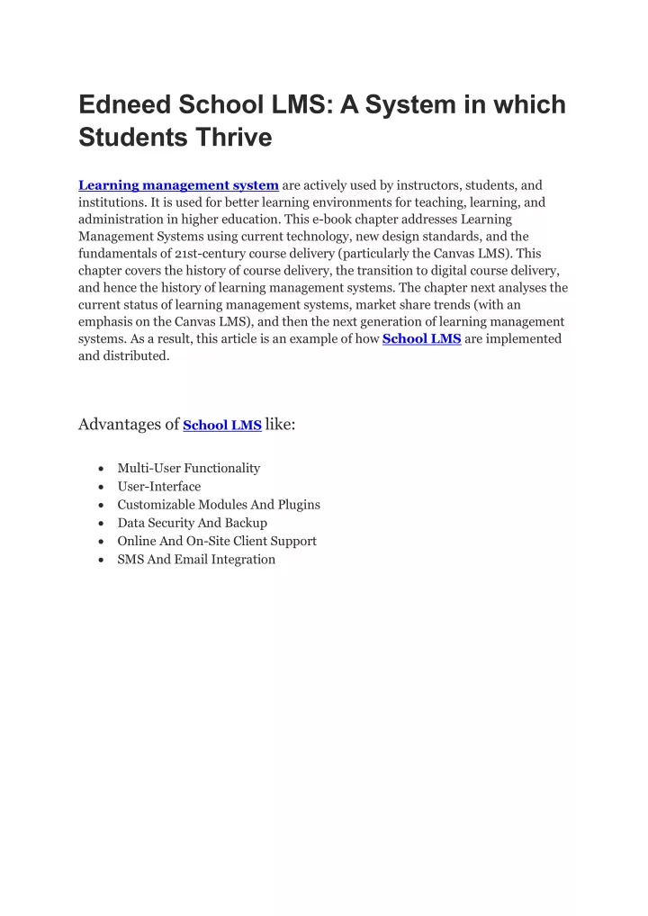 PPT - School LMS - Edneed PowerPoint Presentation, free download - ID ...