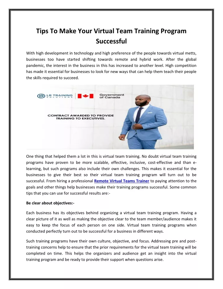 PPT - Tips To Make Your Virtual Team Training Program Successful ...