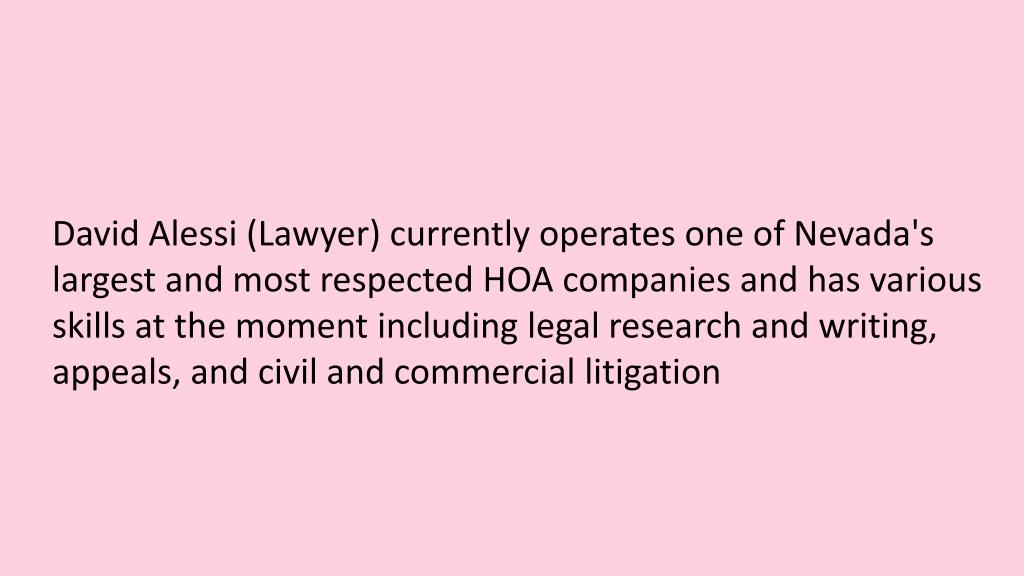 PPT - David Alessi - Las Vegas Lawyer - A Passionate Influencer ...