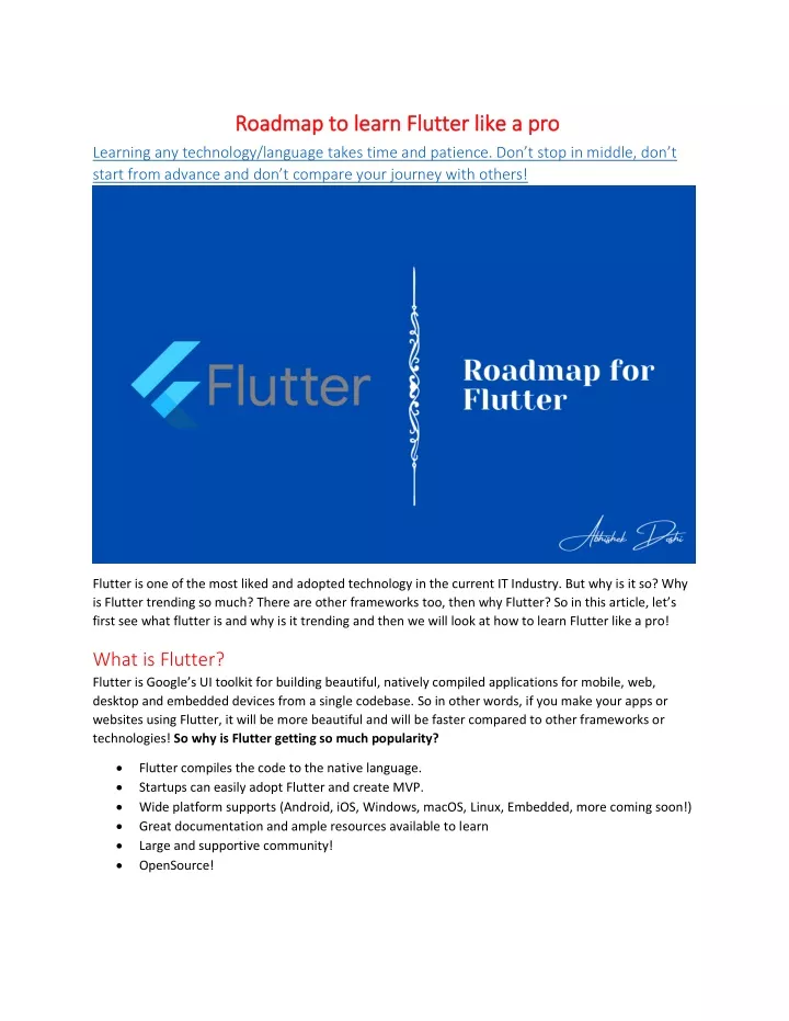 PPT - FLUTTER ROAD MAP PowerPoint Presentation, free download - ID:11300189