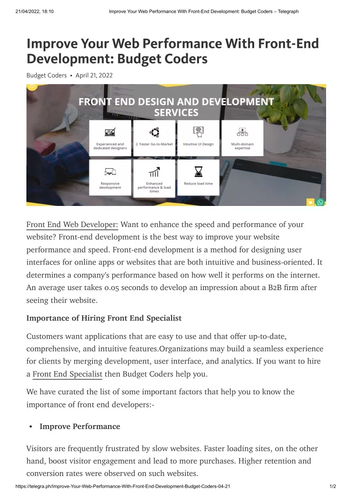 PPT - Improve Site Performance with Best Frontend Developer PowerPoint ...