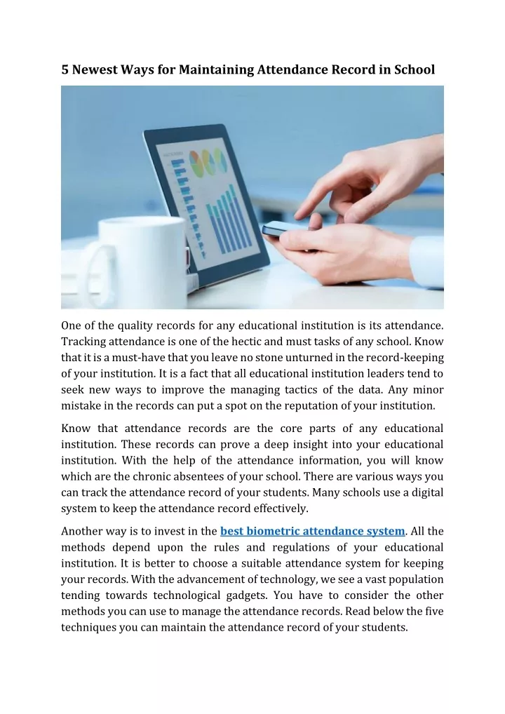 PPT - 5 Newest Ways for Maintaining Attendance Record in School ...