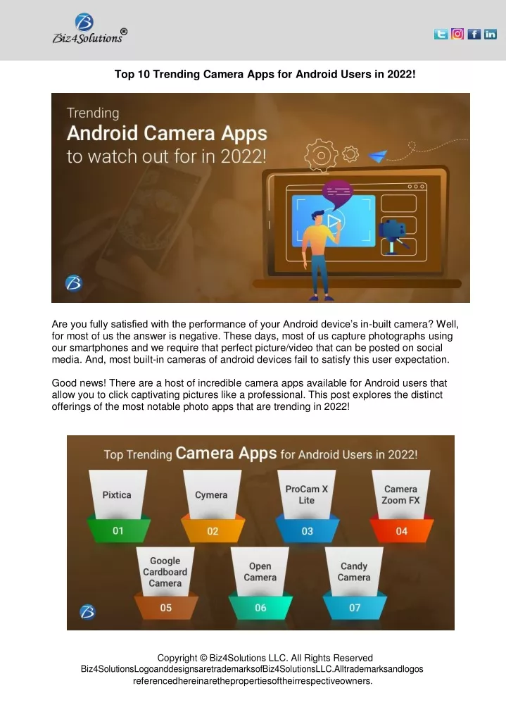PPT - Top 10 Trending Camera Apps for Android Users in 2022! PowerPoint ...