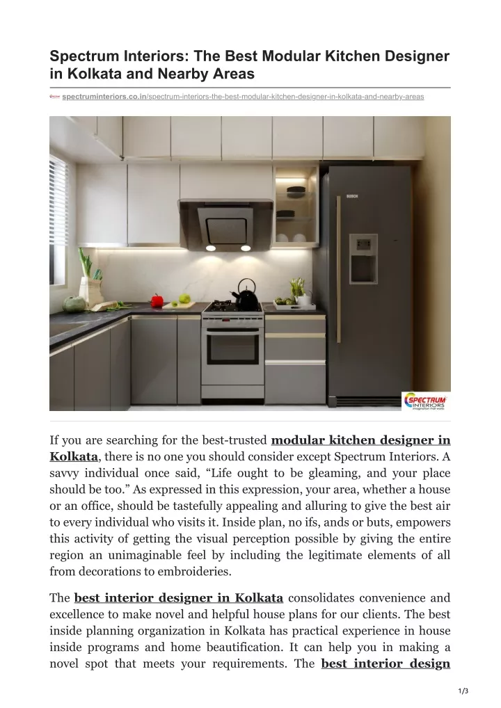 PPT - Spectrum Interiors The Best Modular Kitchen Designer in Kolkata ...