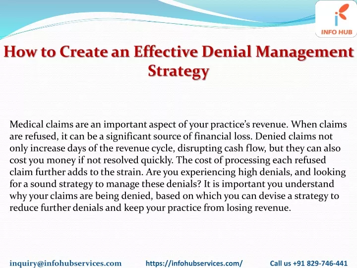 PPT - How To Create an effective Denial Management strategy 1 ...