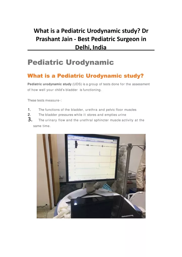 PPT - What is a Pediatric Urodynamic Dr Prashant Jain -Best Pediatric ...