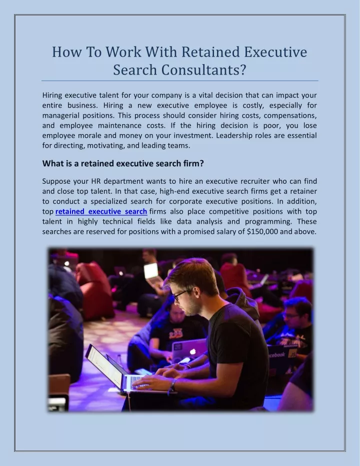 PPT - How To Work With Retained Executive Search Consultants PowerPoint ...