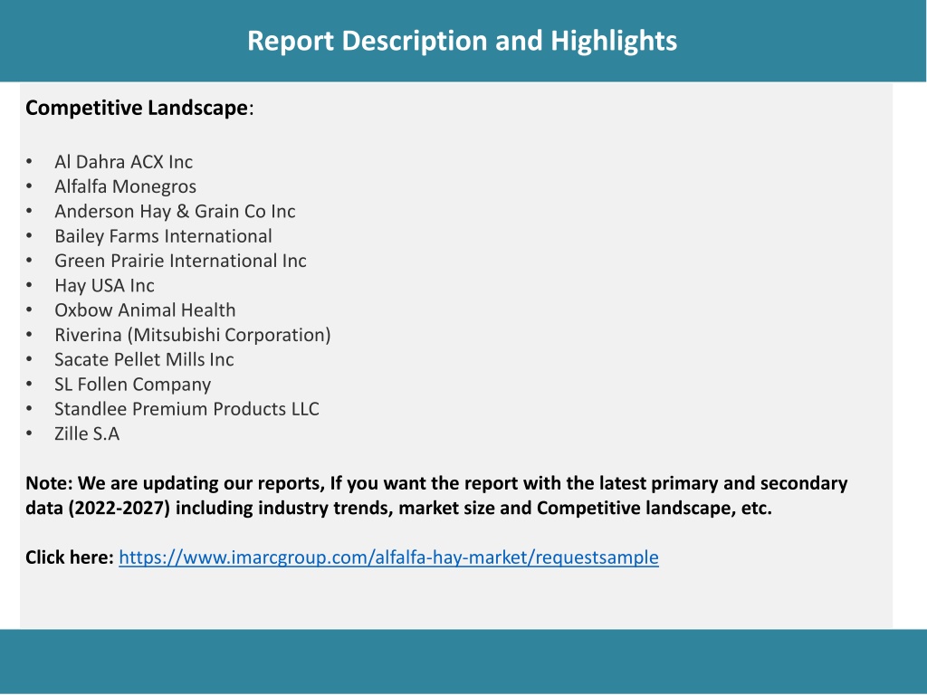 PPT - Alfalfa Hay Market PDF, Size, Share | Industry Trends Report 2022 ...
