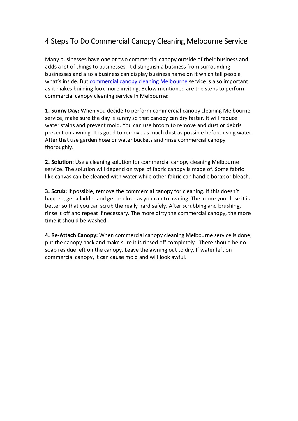PPT - 4 Steps To Do Commercial Canopy Cleaning Melbourne Service ...