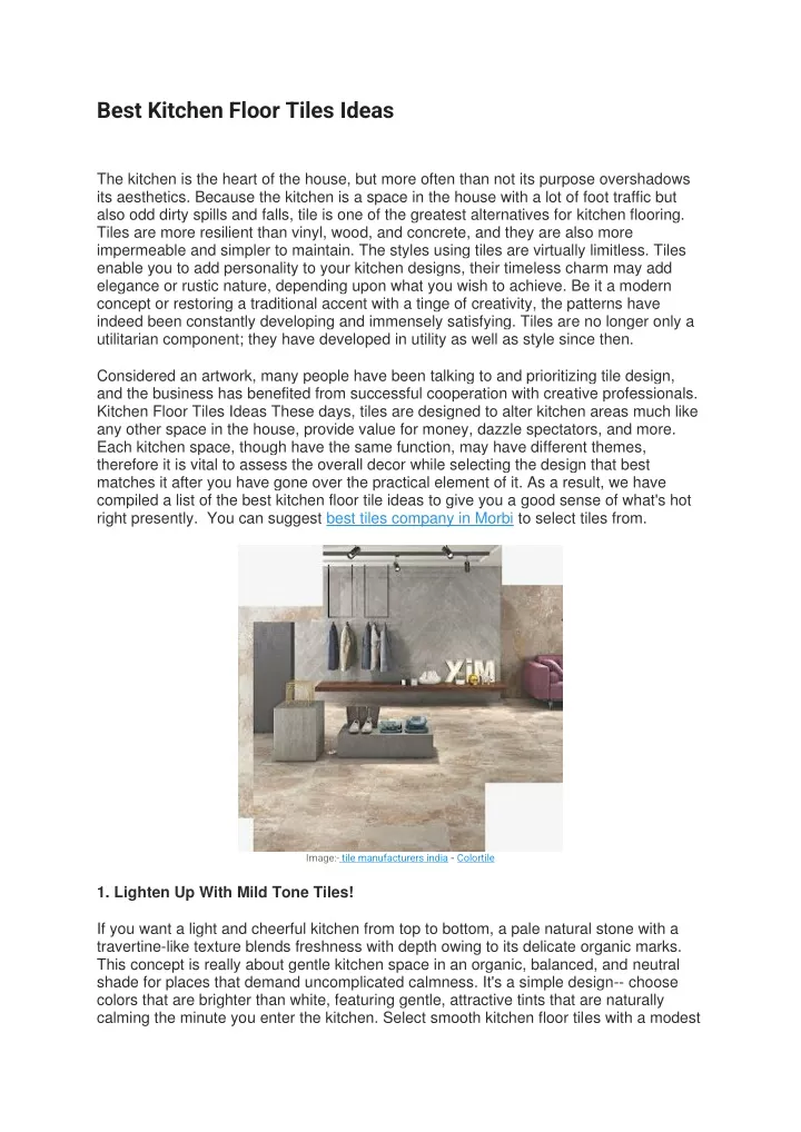 PPT - Best Kitchen Floor Tiles Ideas PowerPoint Presentation, free ...