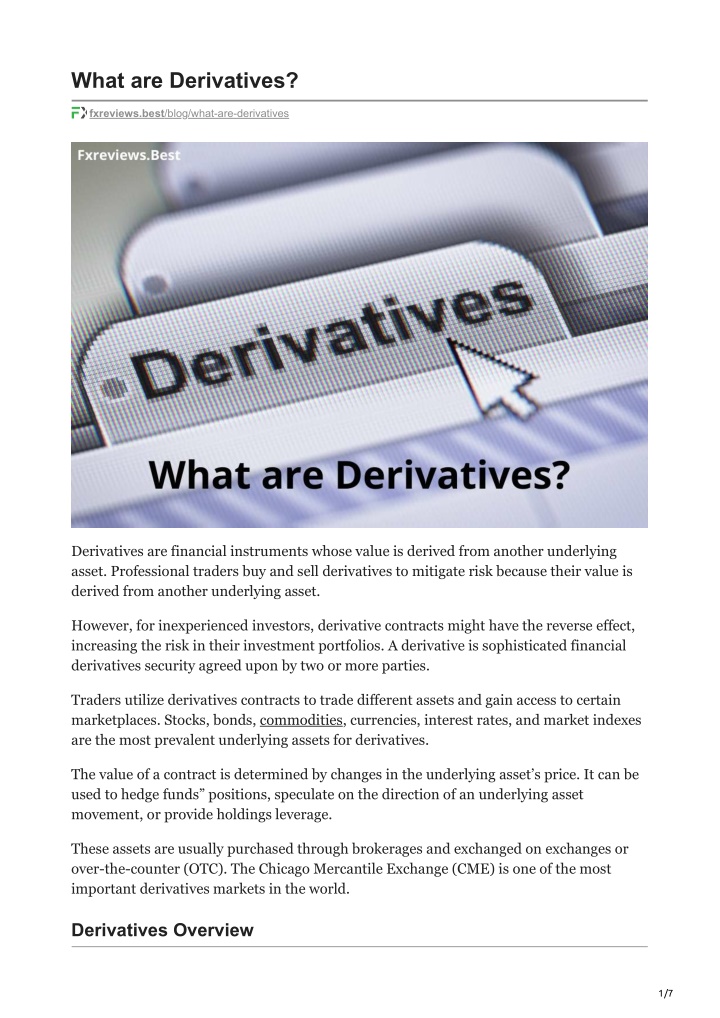 PPT - fxreviews.best-What are Derivatives PowerPoint Presentation, free ...