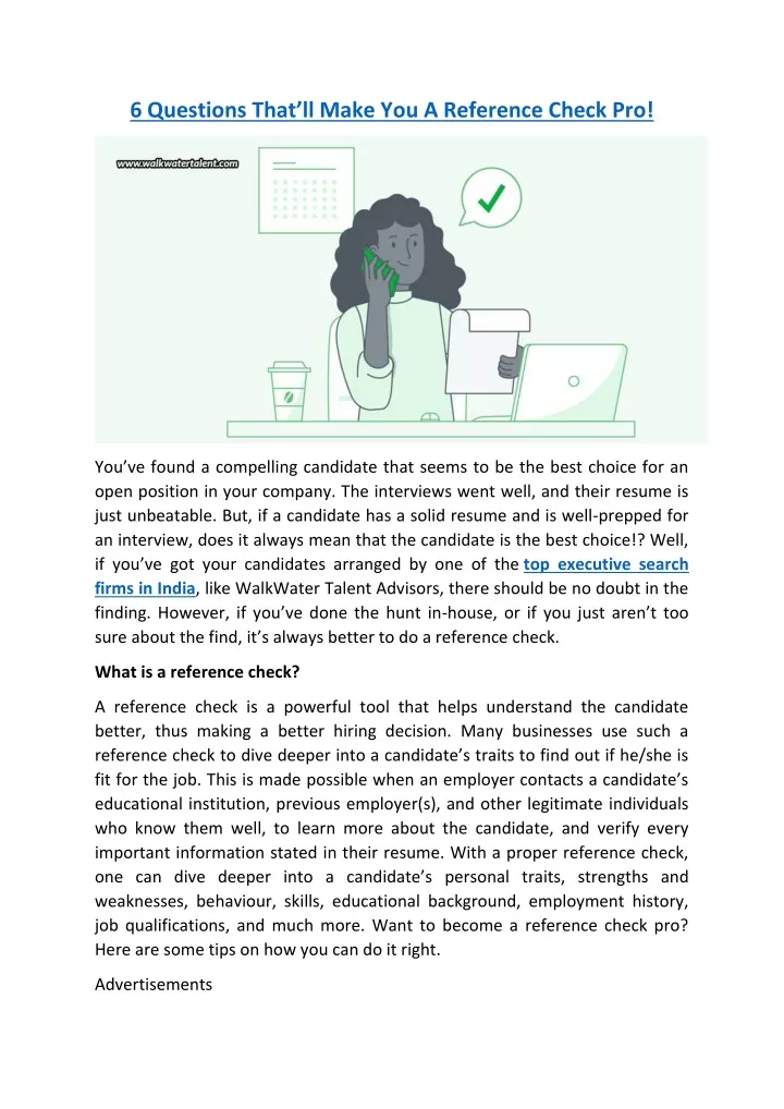 PPT - 6 Questions That’ll Make You A Reference Check Pro! PowerPoint ...
