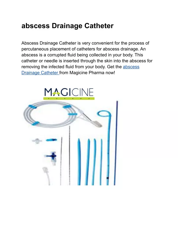 PPT - abscess Drainage Catheter pdf PowerPoint Presentation, free ...