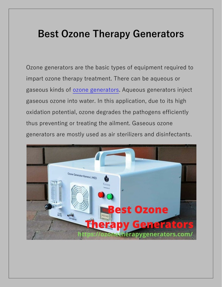 PPT - Best Ozone Therapy Generators PowerPoint Presentation, free ...