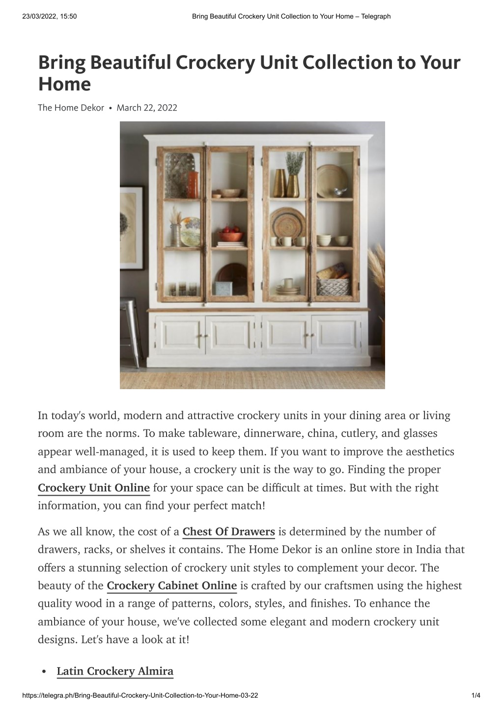 PPT - Bring Beautiful Crockery Unit Collection to Your Home - The Home ...