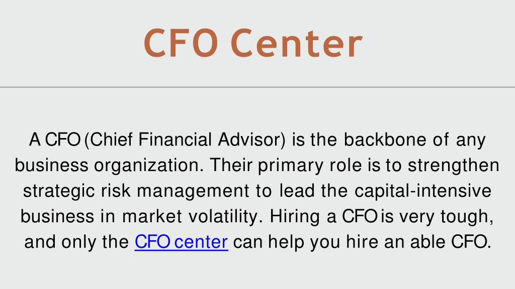 PPT - Hire The Professional CFO From Best CFO Center - 1 CFO Center ...