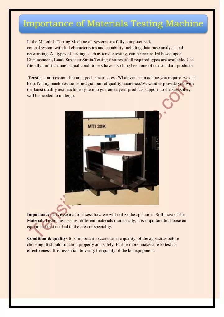 PPT - Importance of Materials Testing Machine PowerPoint Presentation ...