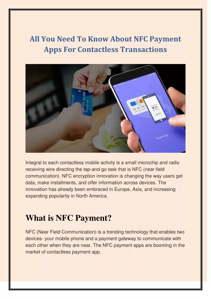 PPT - All You Need To Know About NFC Payment Apps For Contactless ...