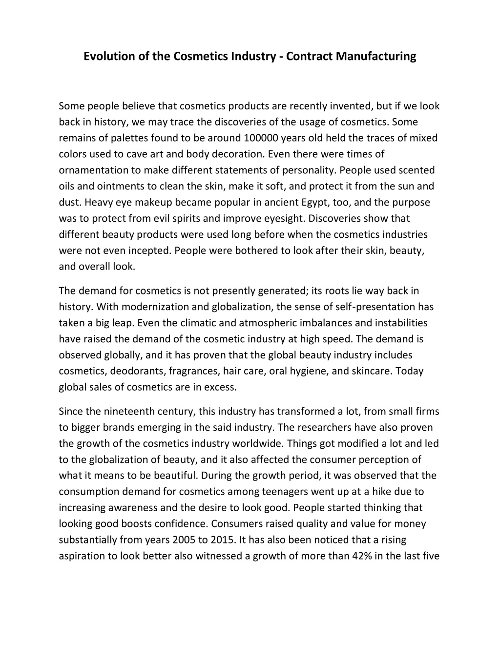 PPT - Evolution of the Cosmetics Industry - Contract Manufacturing ...