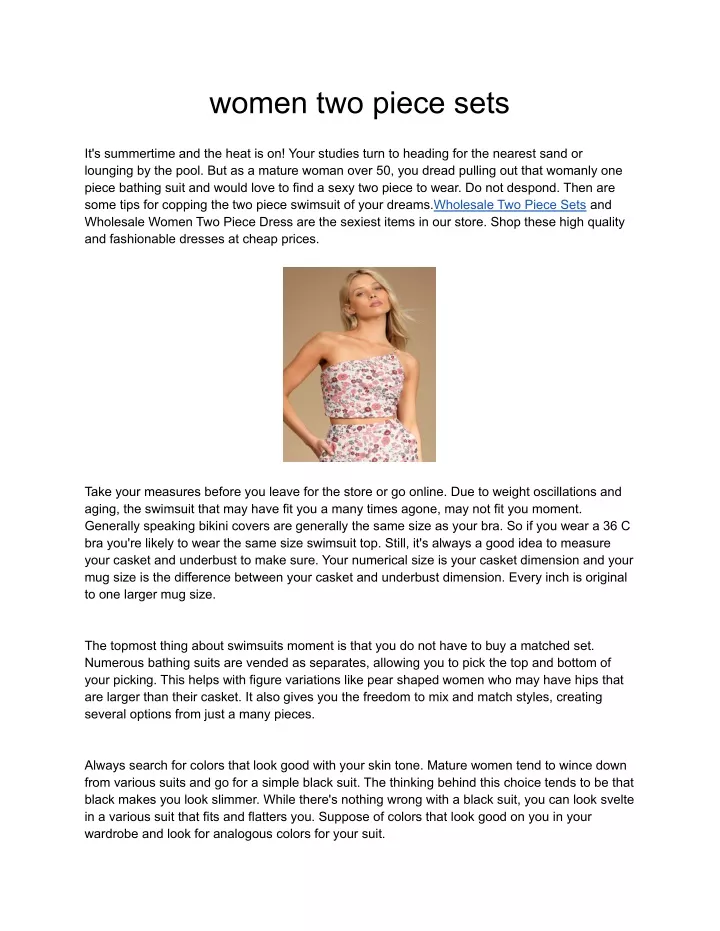 PPT - women two piece sets PowerPoint Presentation, free download - ID ...