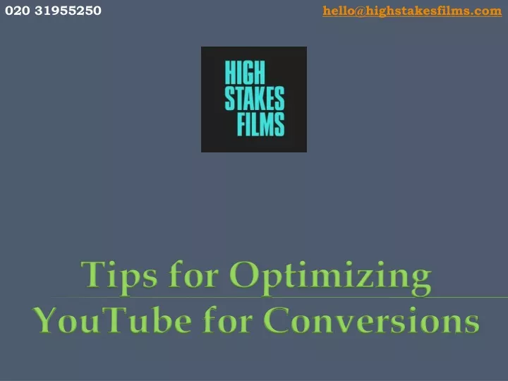 PPT - Tips for Optimizing YouTube for Conversions PowerPoint ...