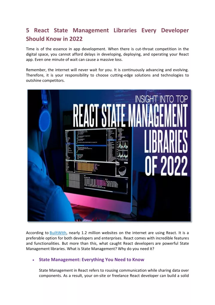 PPT - react state management libraries PowerPoint Presentation, free ...