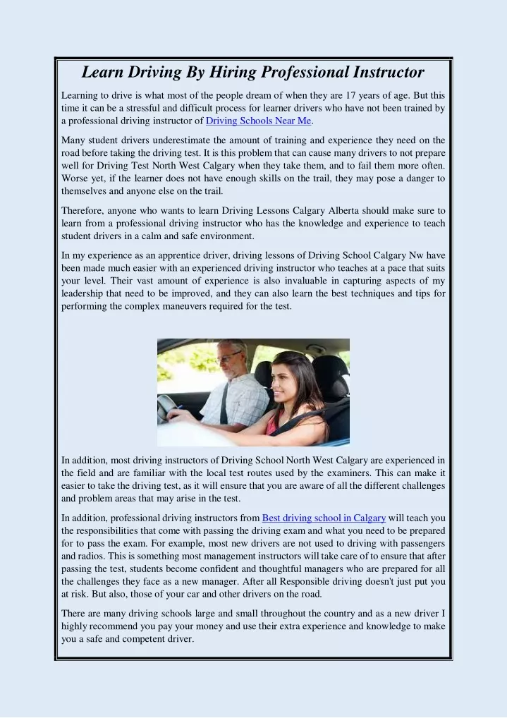 PPT - Learn Driving By Hiring Professional Instructor PowerPoint ...