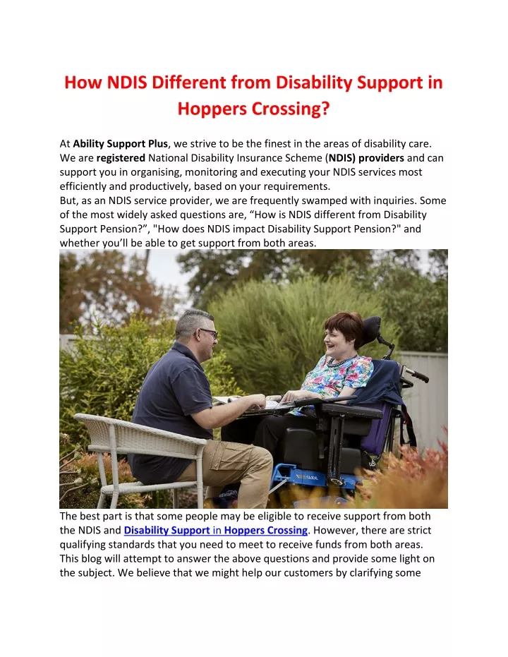 PPT - How is NDIS Different from Disability Support in Hoppers Crossing ...