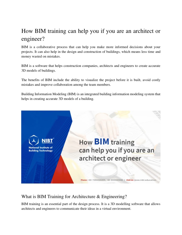 PPT - How BIM training can help you if you are an architect or engineer ...