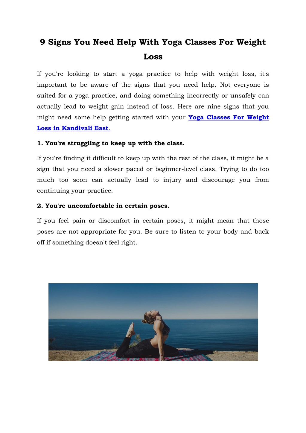 PPT - 9 Signs You Need Help With Yoga Classes For Weight Loss ...