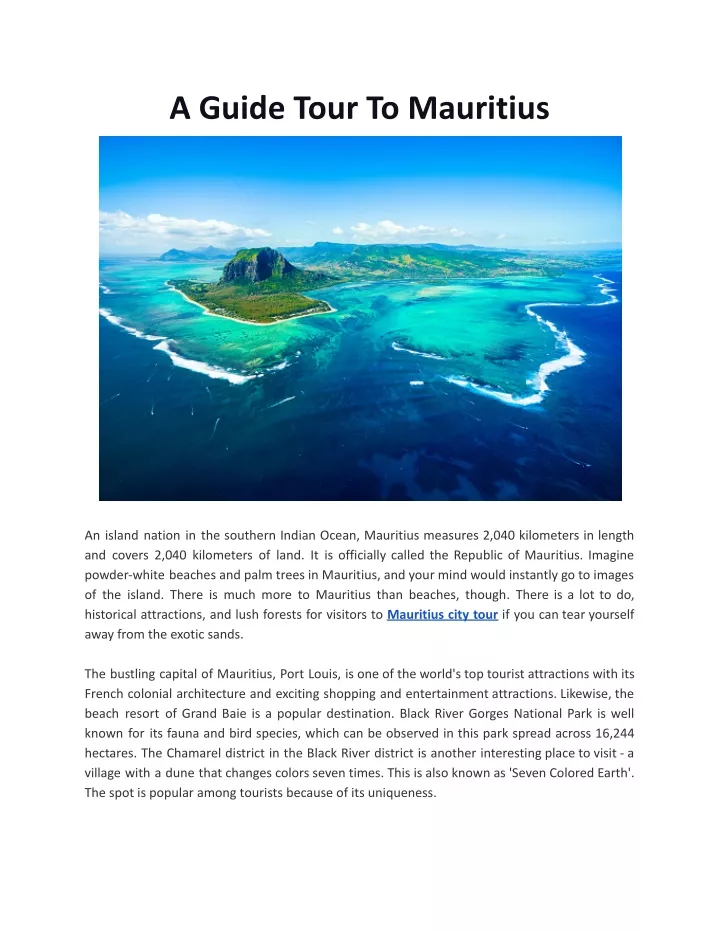 PPT - A Guide Tour To Mauritius PowerPoint Presentation, free download ...