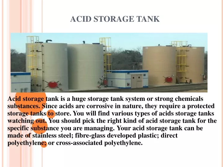 PPT - Acid Tank, Diesel Storage Tank, Underground Fuel Tank, Oil tank ...