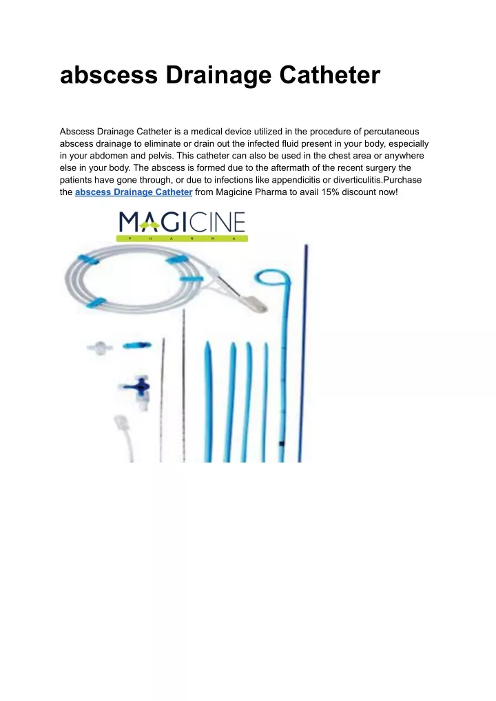 PPT - abscess Drainage Catheter PowerPoint Presentation, free download ...