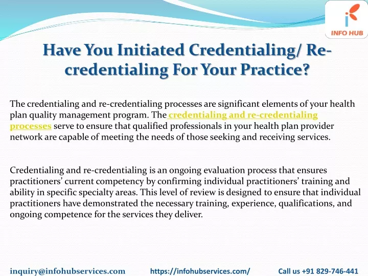 PPT - Have You Initiated Credentialing/ Re-credentialing For Your Practice? PowerPoint ...