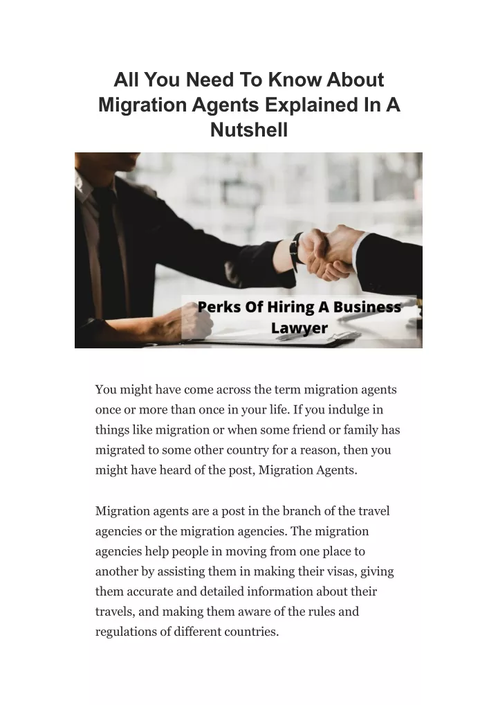 PPT - All You Need to Know About Migration Agents Explained In a ...