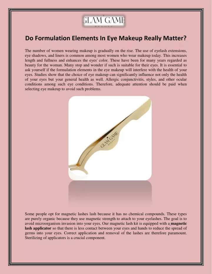 PPT - Do Formulation Elements In Eye Makeup Really Matter? PowerPoint ...