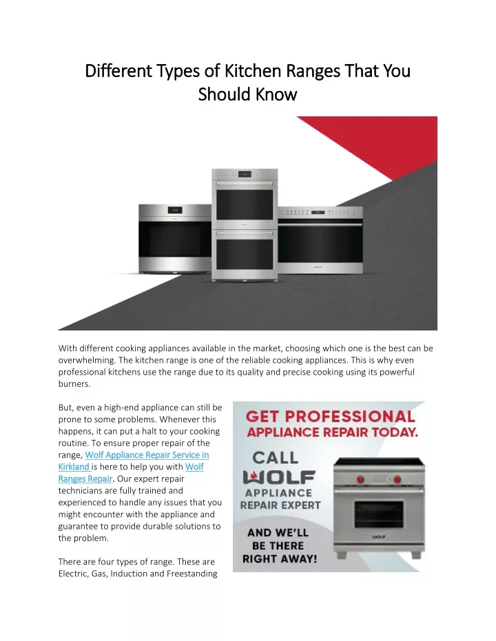 PPT - Different Types of Kitchen Ranges That You Should Know PowerPoint ...