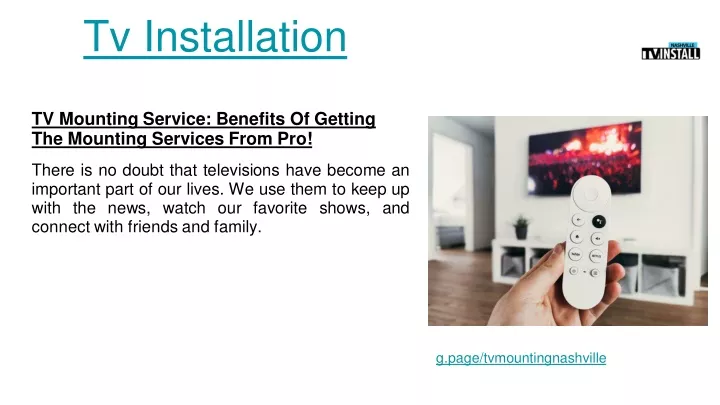 PPT - Tv Installation PowerPoint Presentation, free download - ID:11331117