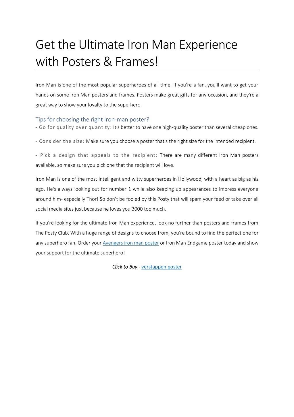 PPT - Get the Ultimate Iron Man Experience with Posters & Frames ...