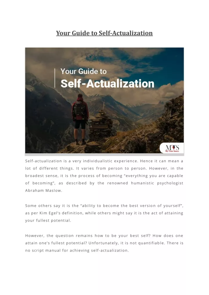 PPT - Your Guide to Self Actualization PowerPoint Presentation, free ...