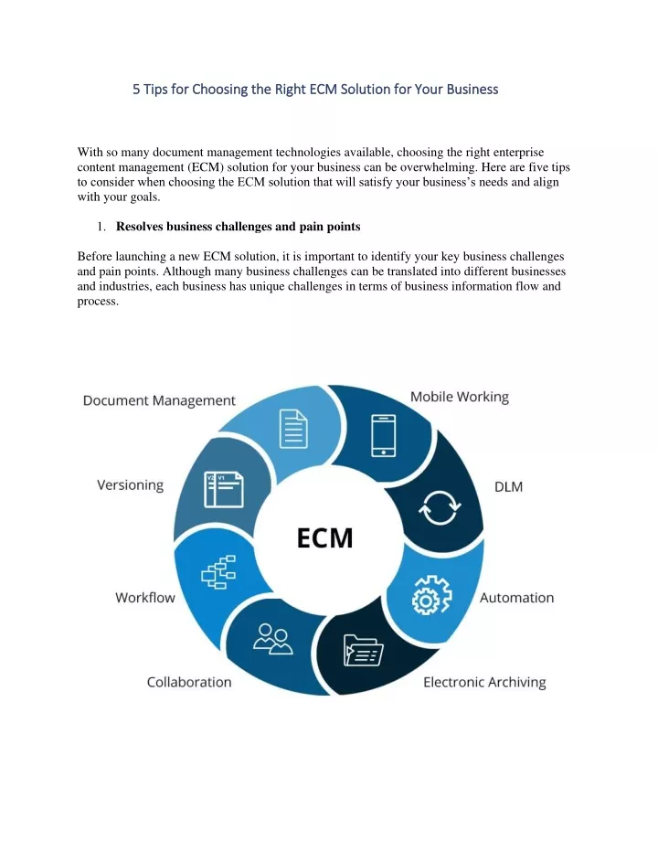 PPT - 5 Tips for Choosing the Right ECM Solution for Your Business ...