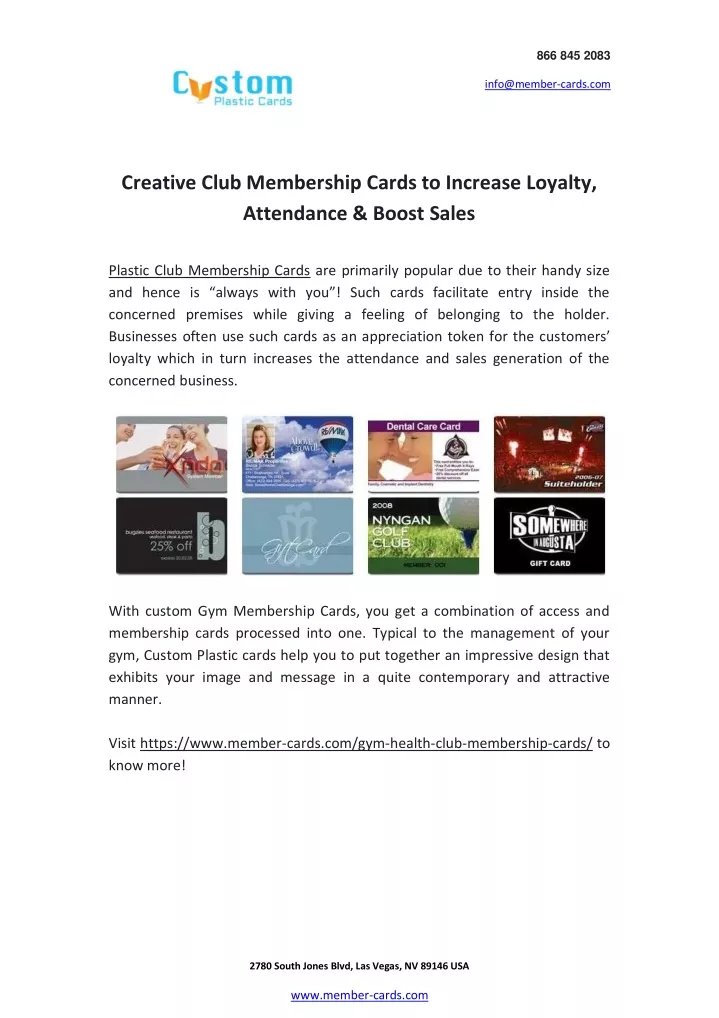 PPT - Creative Club Membership Cards to Increase Loyalty, Attendance ...