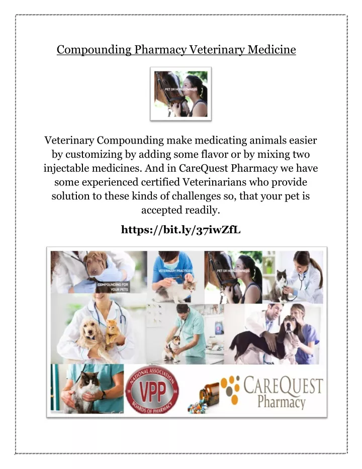 PPT - Compounding Pharmacy Veterinary Medicine PowerPoint Presentation ...