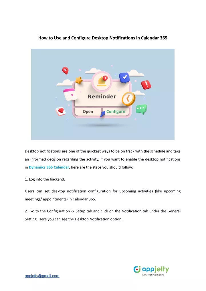 PPT - How to Use and Configure Desktop Notifications in Calendar 365 ...