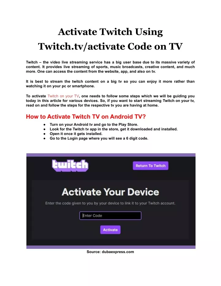 PPT - Activate Twitch Using Twitch.tv/activate Code on TV PowerPoint ...