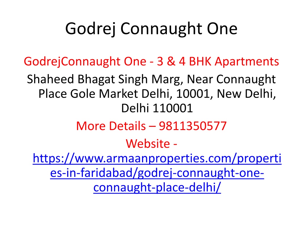 PPT - Godrej Connaught One Godrej Cannaught Place Delhi PowerPoint ...